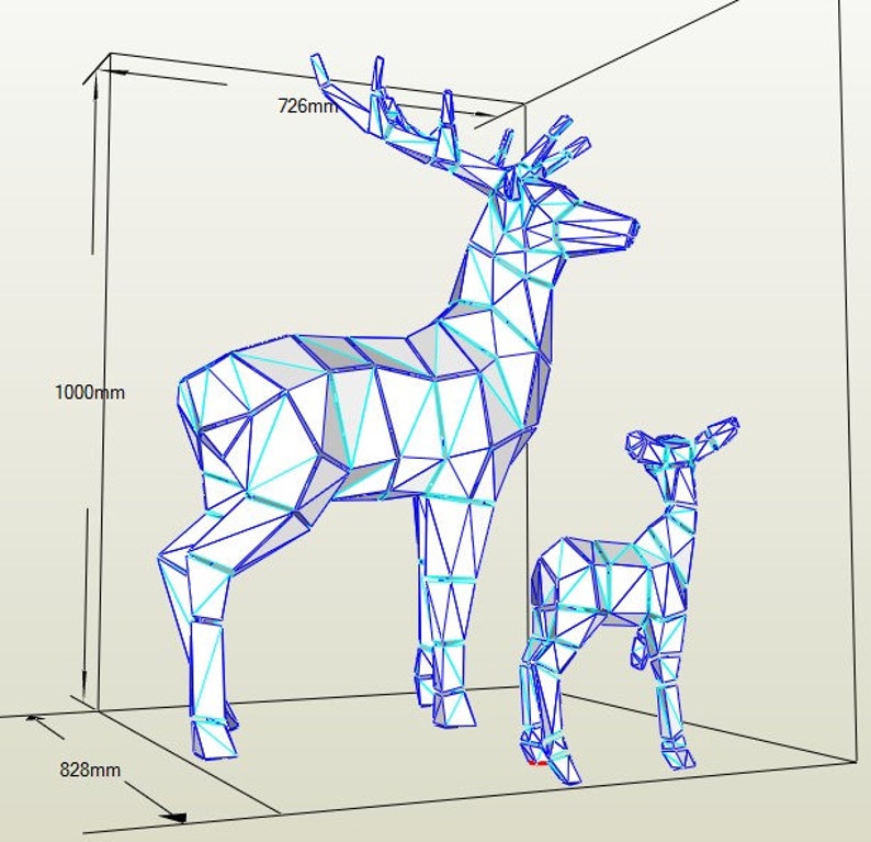 Reno tamaño real hijo papercraft bl/negro navidad deco - Etsy México