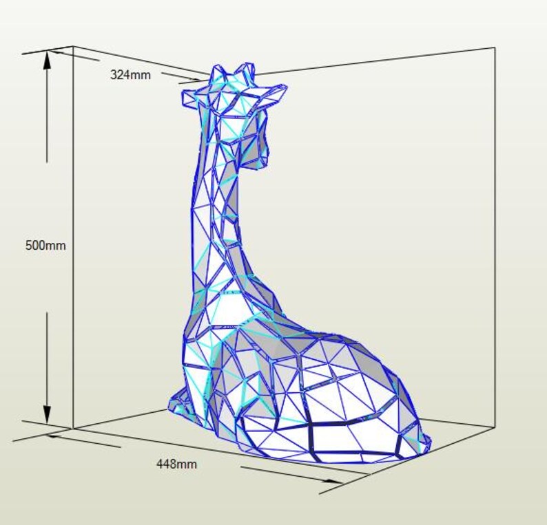 Sitting Giraffe Papercraft,deco,polygonal Crafts - Etsy Australia