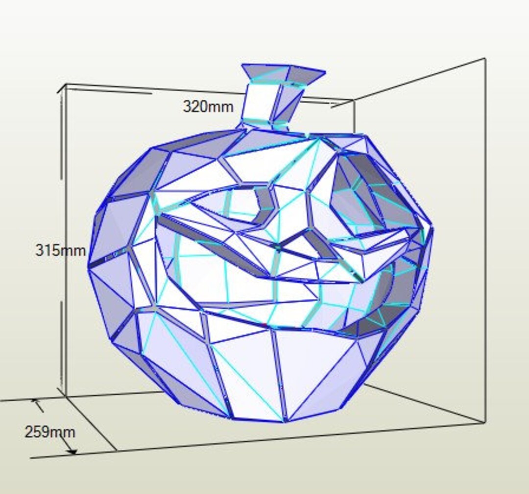 Pumpkin Halloween Papercraft Lowpoly Bl/black 3d Printable - Etsy