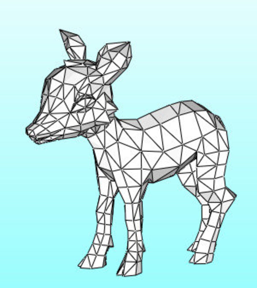 Baby Deer Bl/black Life Size Papercraft Lowpoly 3d Printable - Etsy