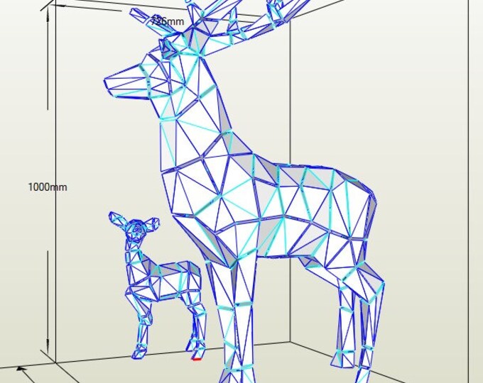 Life-size Reindeer Child Papercraft Bl/black Christmas Deco Buildable ...