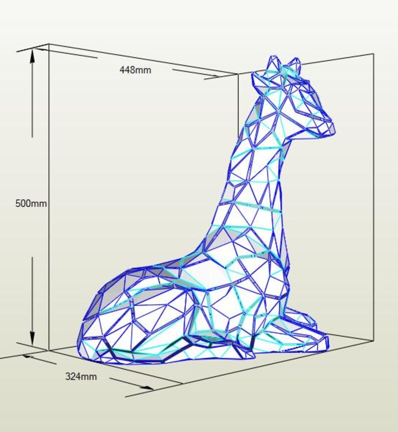 Sitting Giraffe Papercraft,deco,polygonal Crafts - Etsy Australia