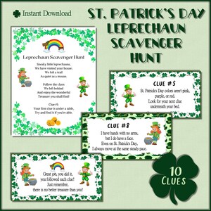 St. Patrick's Day Leprechaun Scavenger Hunt - Etsy