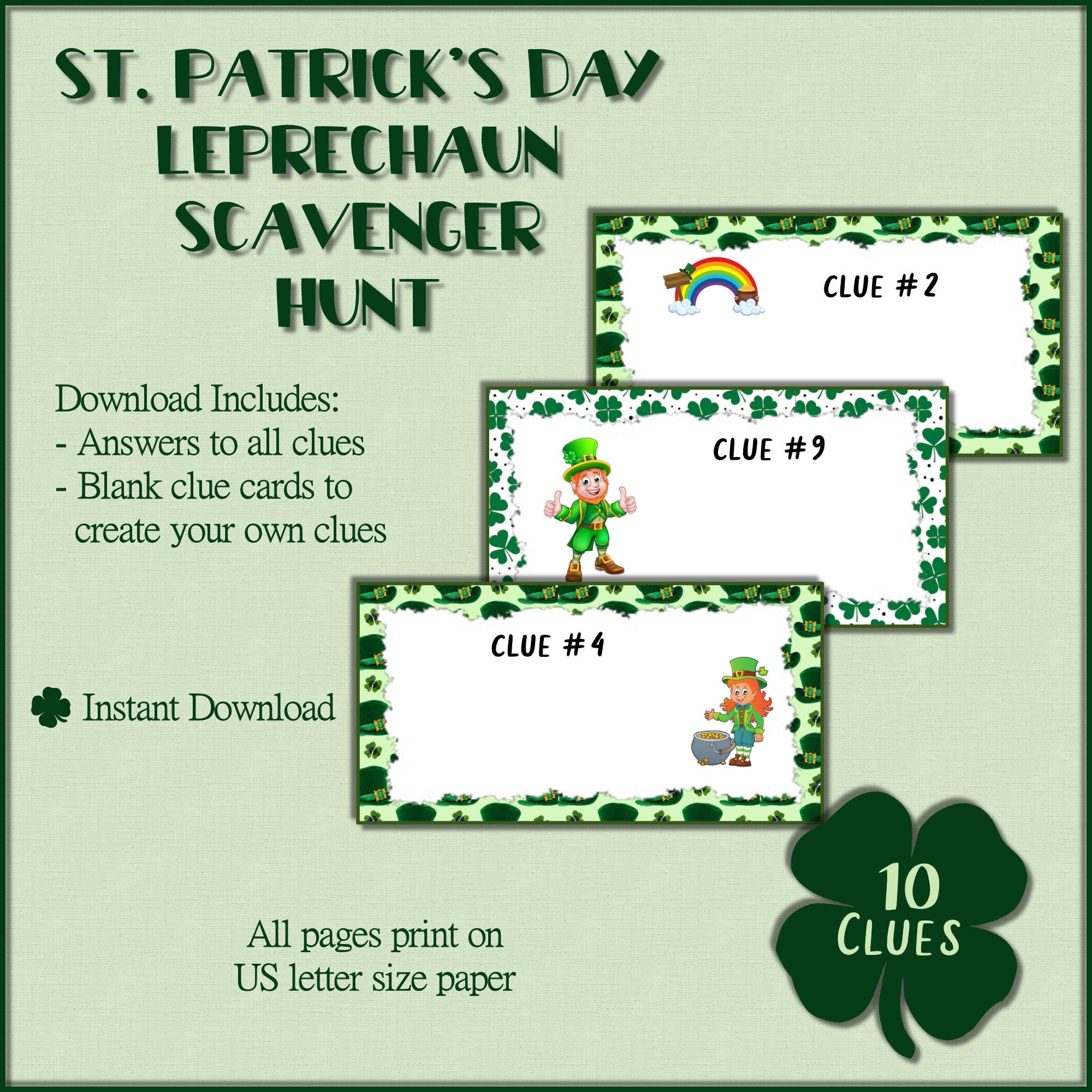 St. Patrick's Day Leprechaun Scavenger Hunt - Etsy