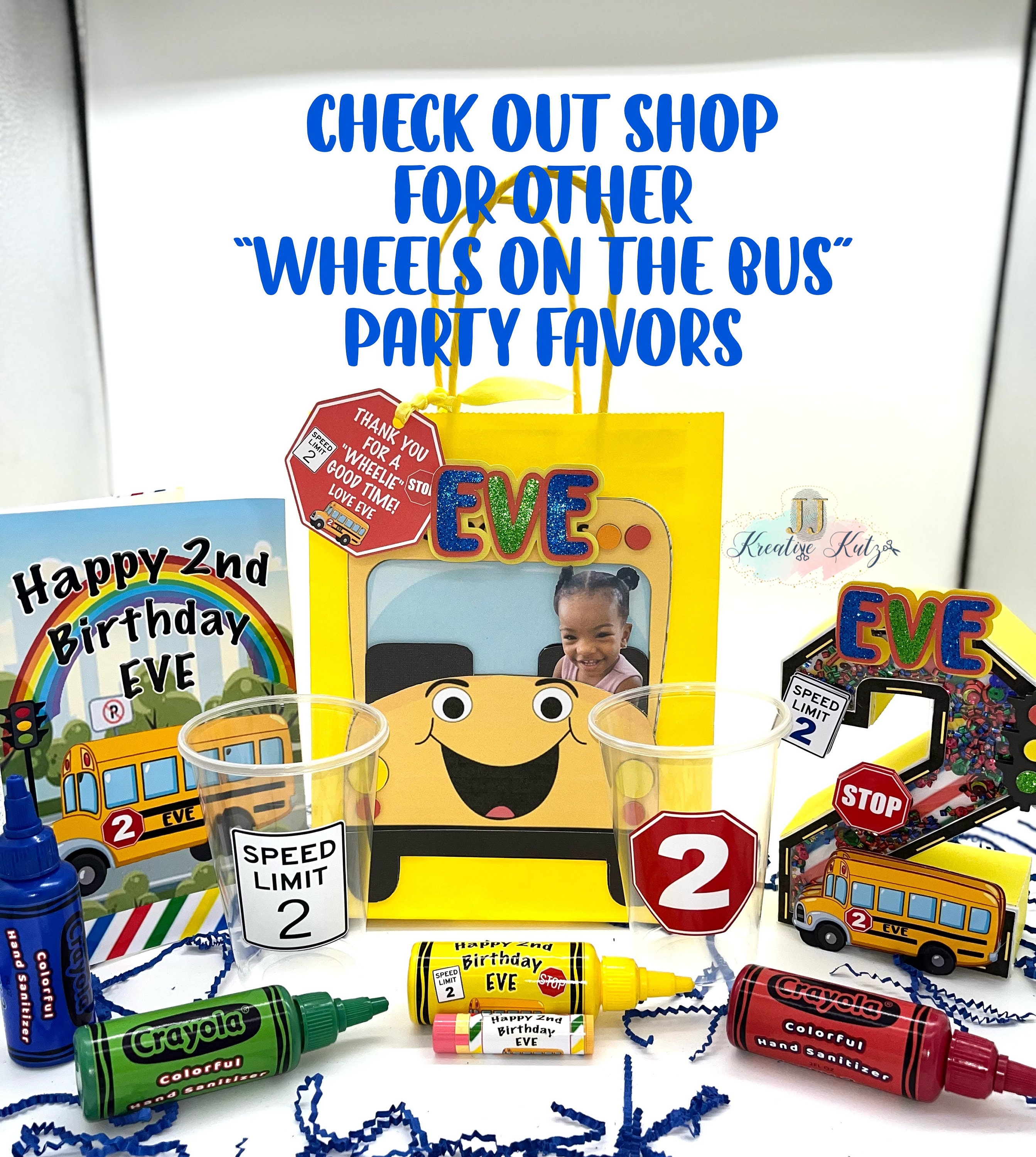 Wheels on the Bus Topper - Wheels on the Bus Party - Yellow School Bus ...
