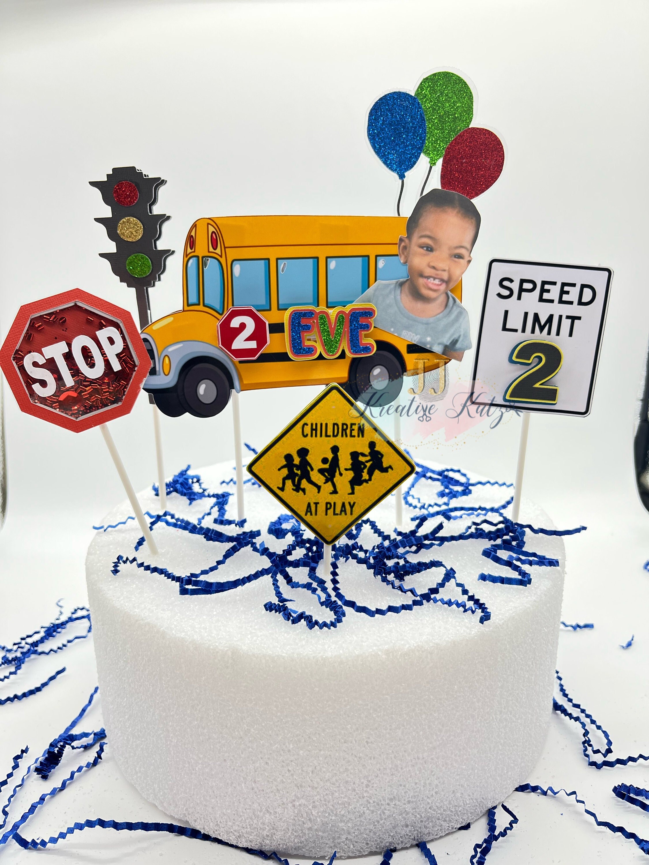 Wheels on the Bus Topper - Wheels on the Bus Party - Yellow School Bus ...