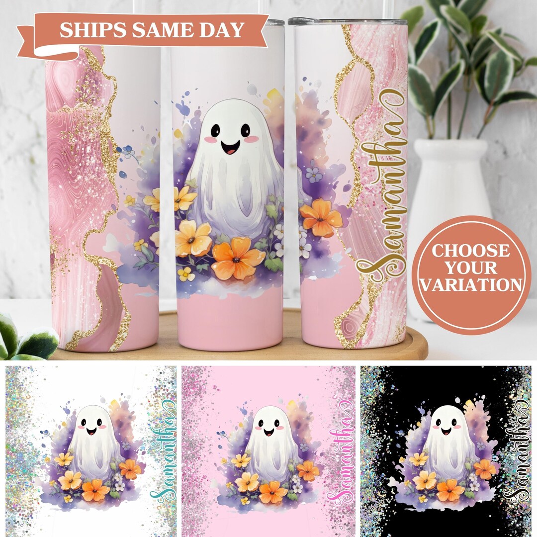 Personalized Marble Ghost Tumbler With Name for Halloween Lover,cute ...