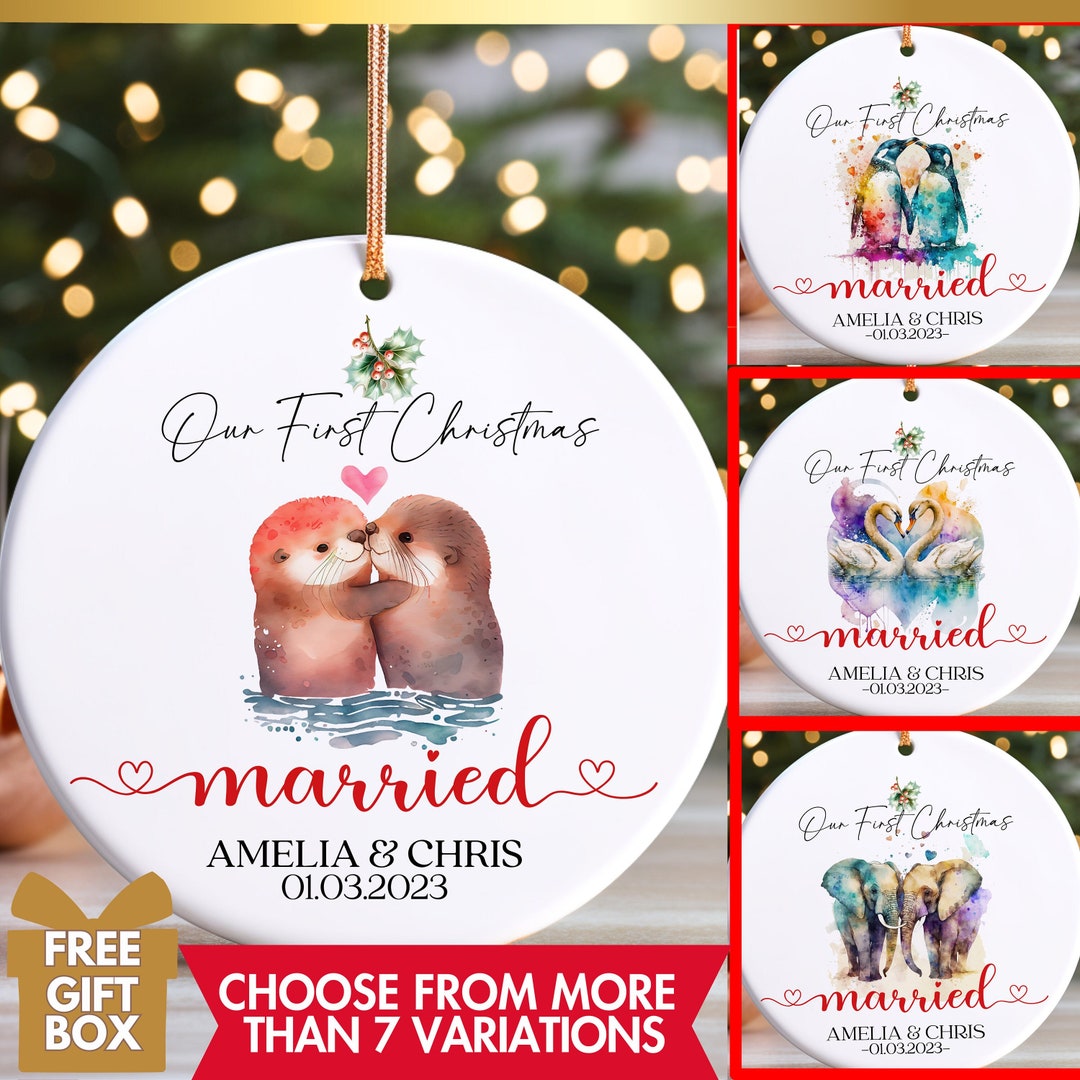 First Christmas Married Ornament,personalized Mr and Mrs 2023 Ornament ...