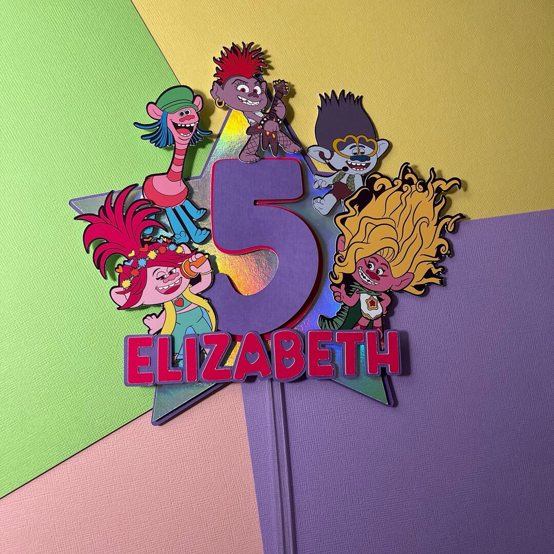 Trolls 3D Cake Topper Poppy, Barb, Cooper, Branch - Etsy