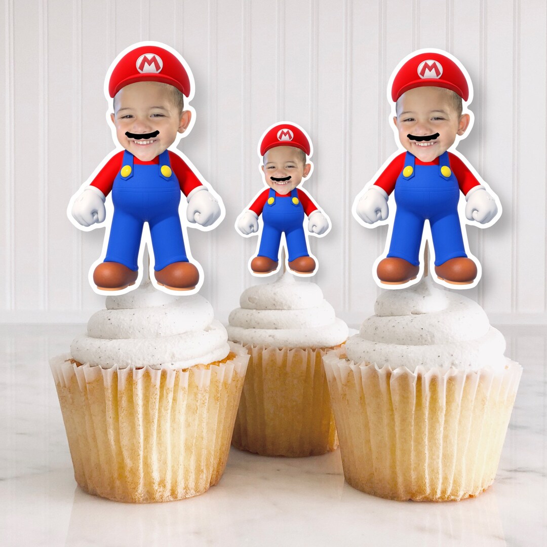 Mario Custom Face Cupcake Topper - Etsy