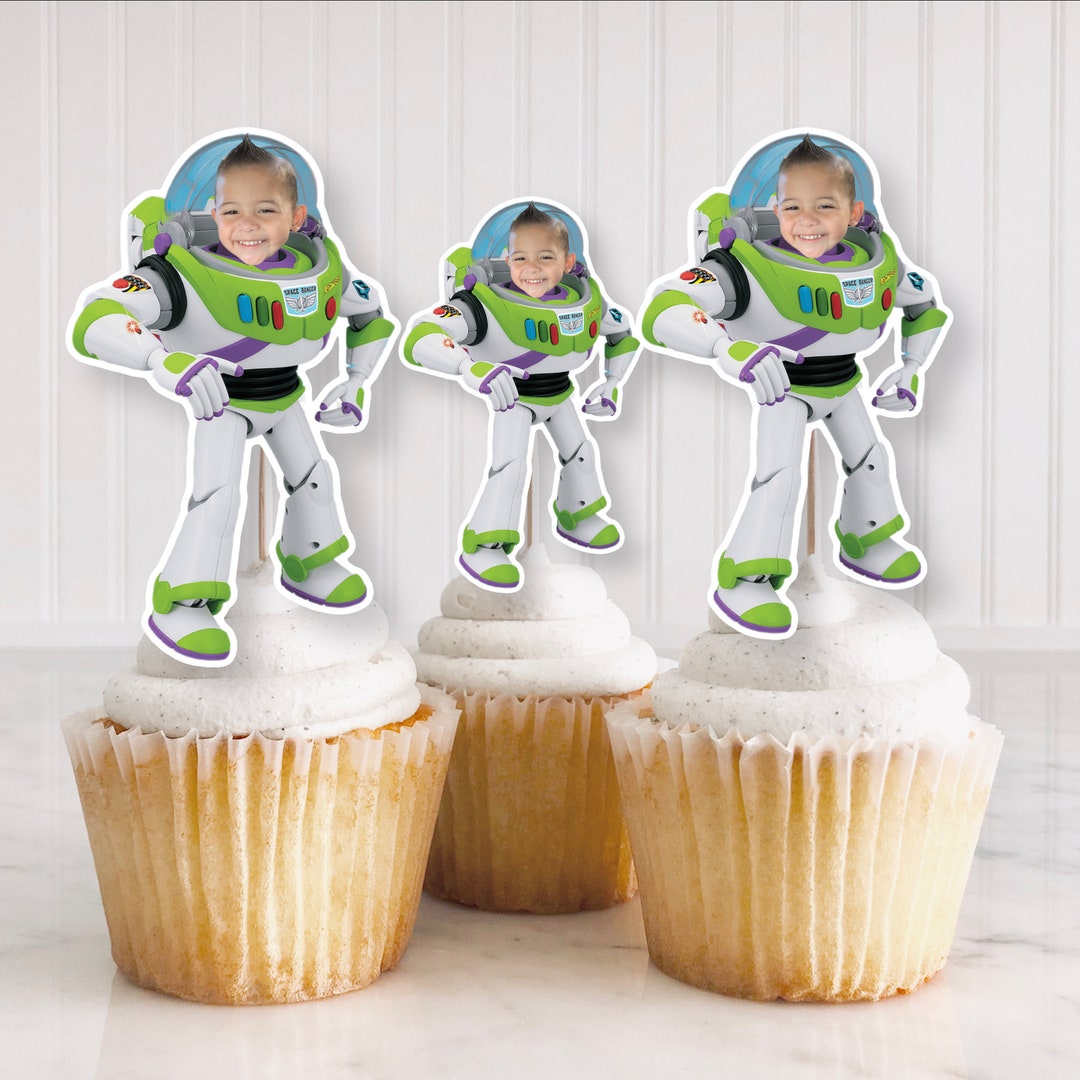 Buzz Lightyear Custom Face Topper Toy Story Custom Face Cupcake Toppers ...