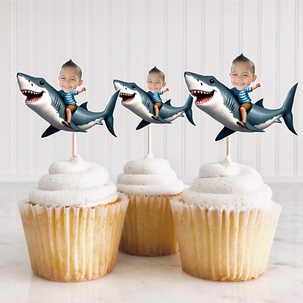 Custom Shark Cupcake Topper - Etsy