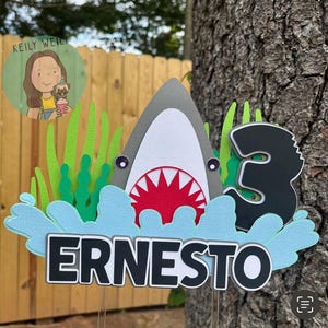Shark 3D Cake Topper, Shark Birthday Cake Toppe, Ocean - Etsy