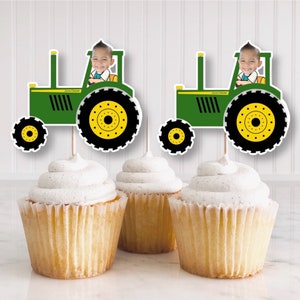 John Deere Custom Face Cupcake Topper Tractors Birthday Decorations ...