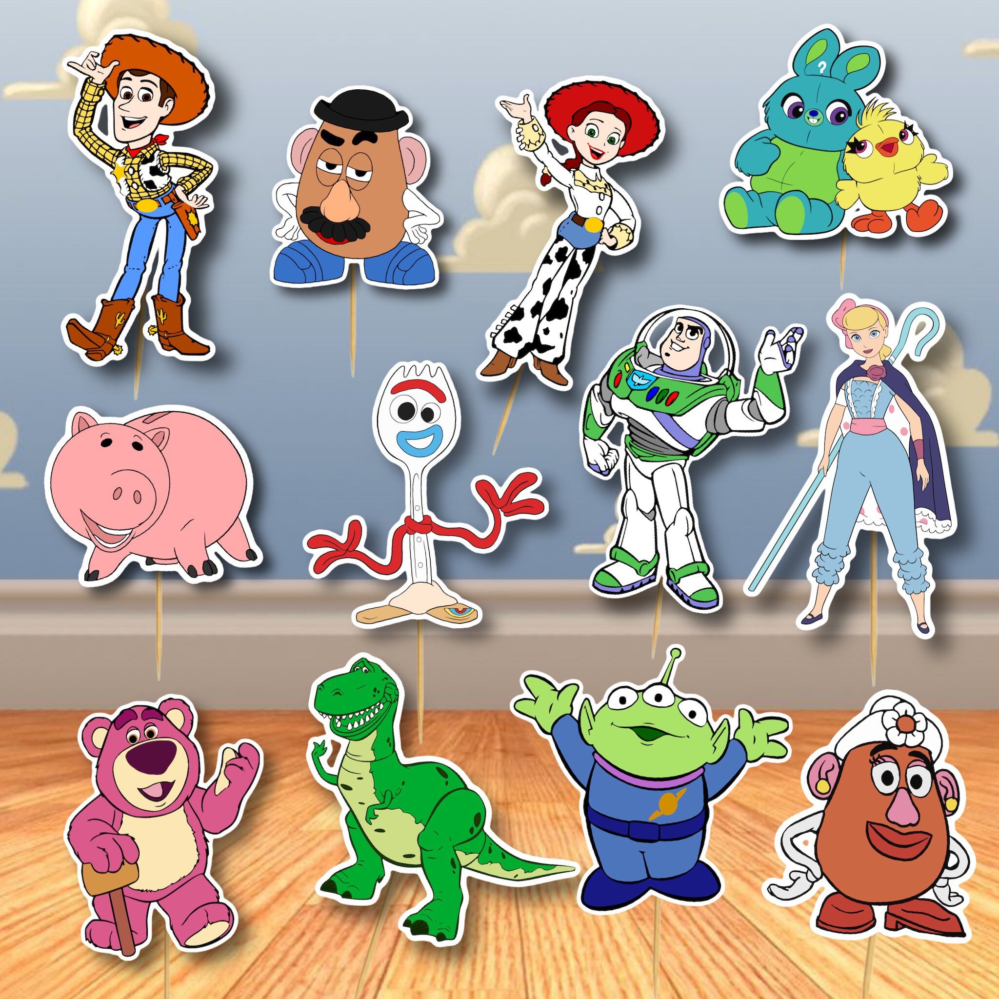 Toy Story Cupcake Toppers 12 Toppers - Etsy