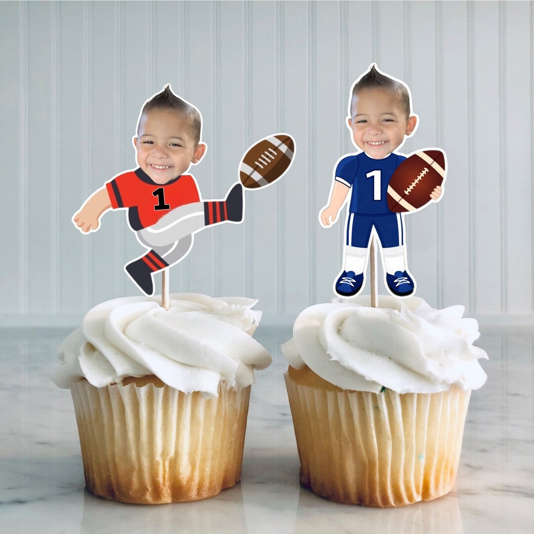 Football Custom Face Cupcake Topper, Cupcake Topper American Football ...