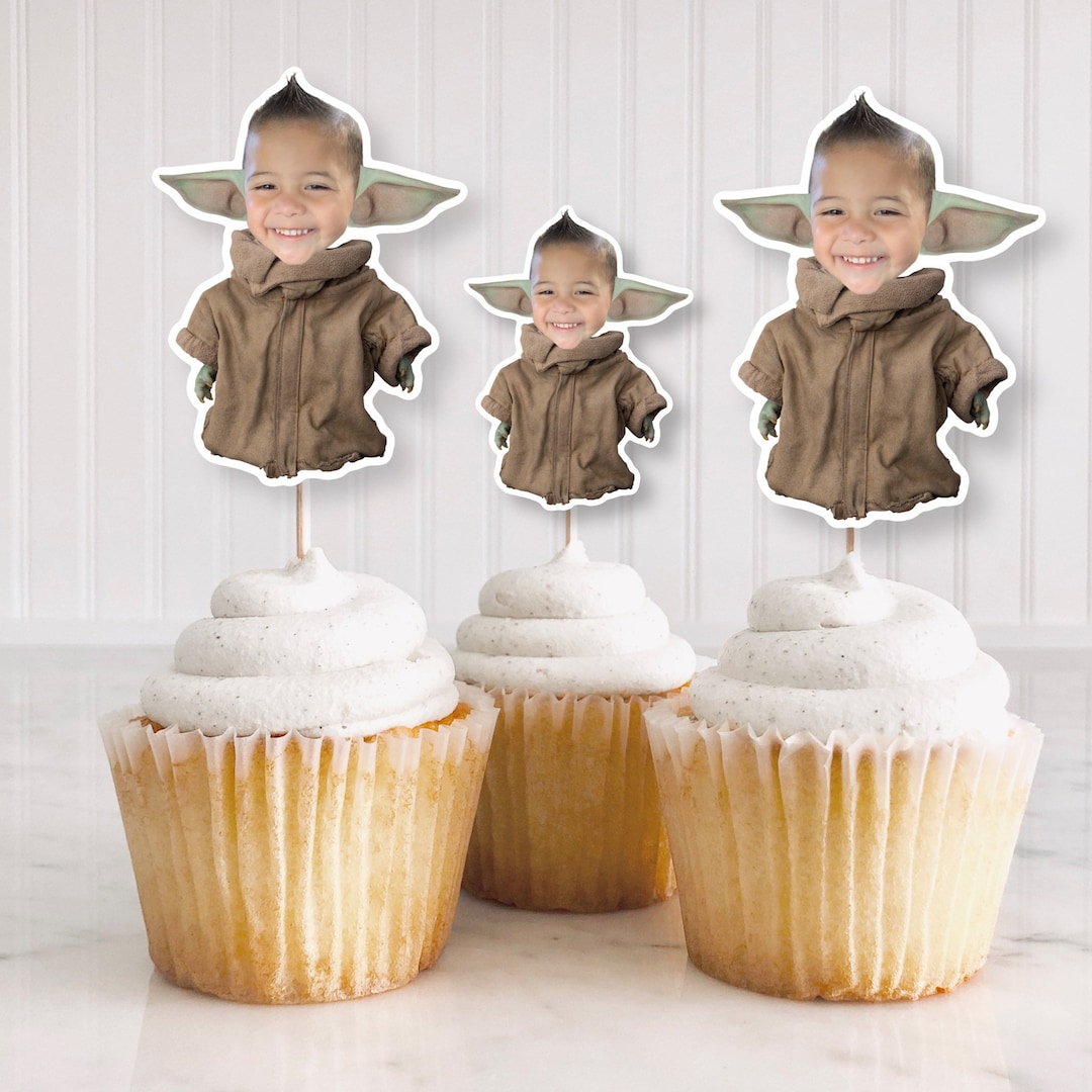 Baby Yoda/grogu Custom Face Cupcake Topper, Jedi , Space Decoration - Etsy