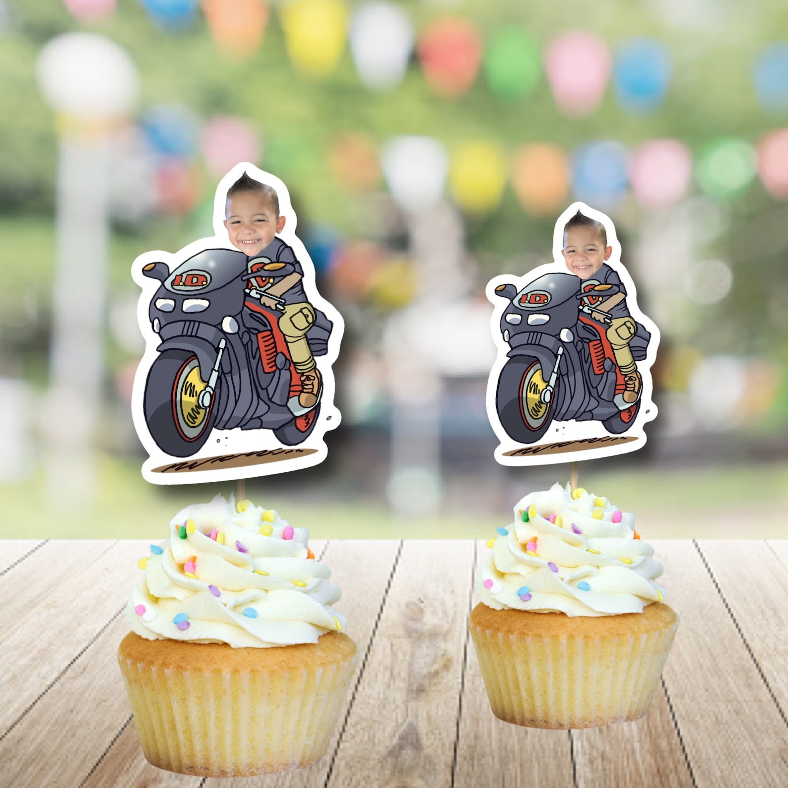 Custom Motorcycle Cupcake Toppers Motorcycles Custom Motor - Etsy