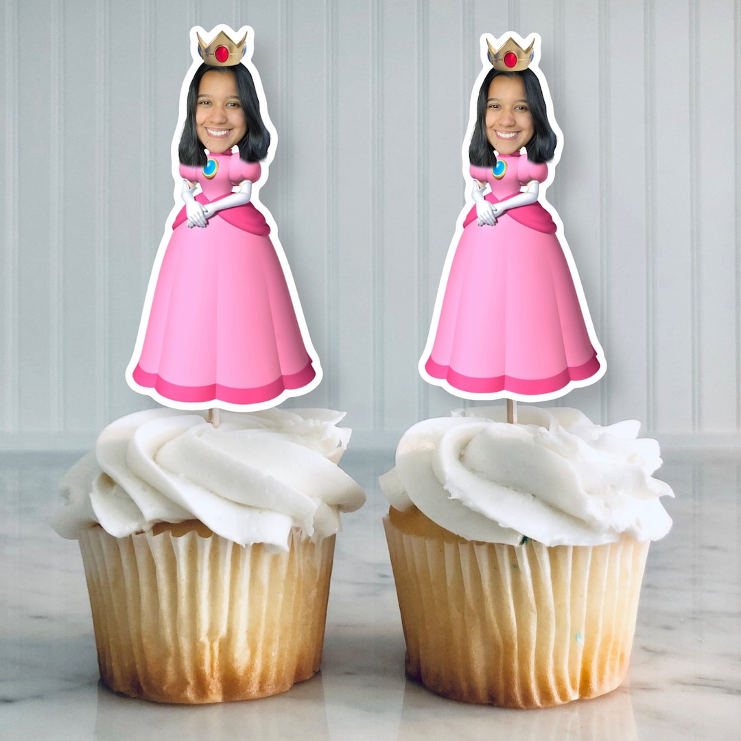 Princess Peach Customer Face Cupcake Topper, Mario, Nintendo - Etsy