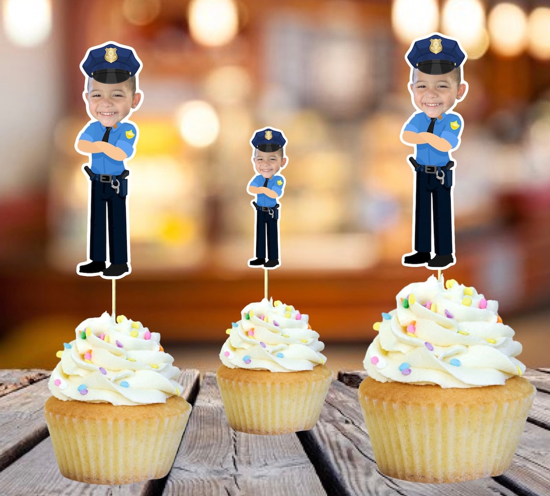 Police/cop Custom Cupcake Toppers, Law Enforcement Officers, Law ...