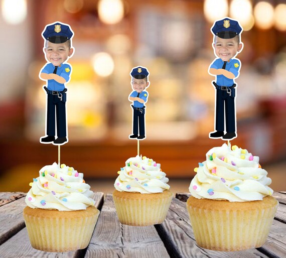 Police/cop Custom Cupcake Toppers Law Enforcement Officers - Etsy