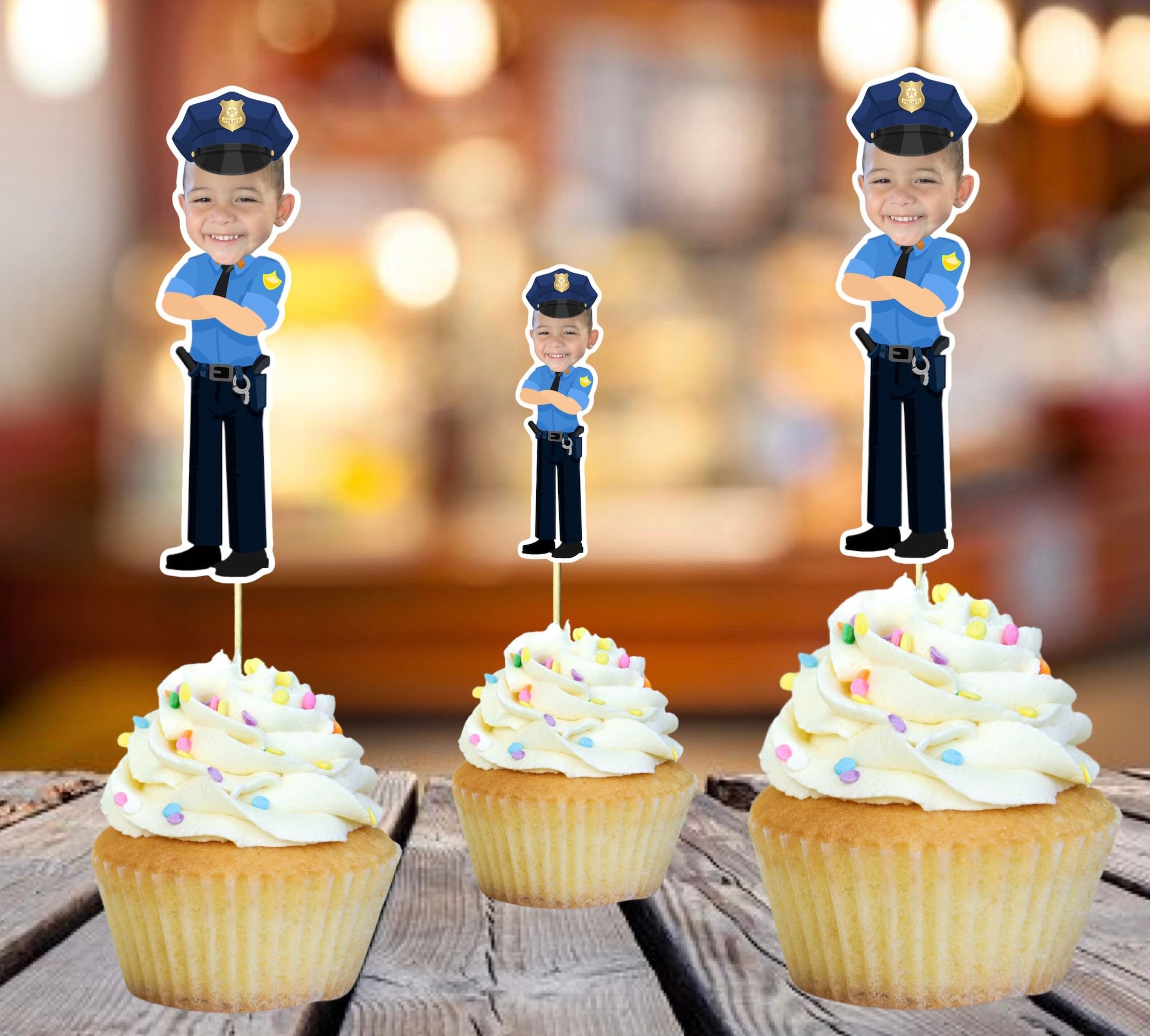 Police/cop Custom Cupcake Toppers Law Enforcement Officers - Etsy