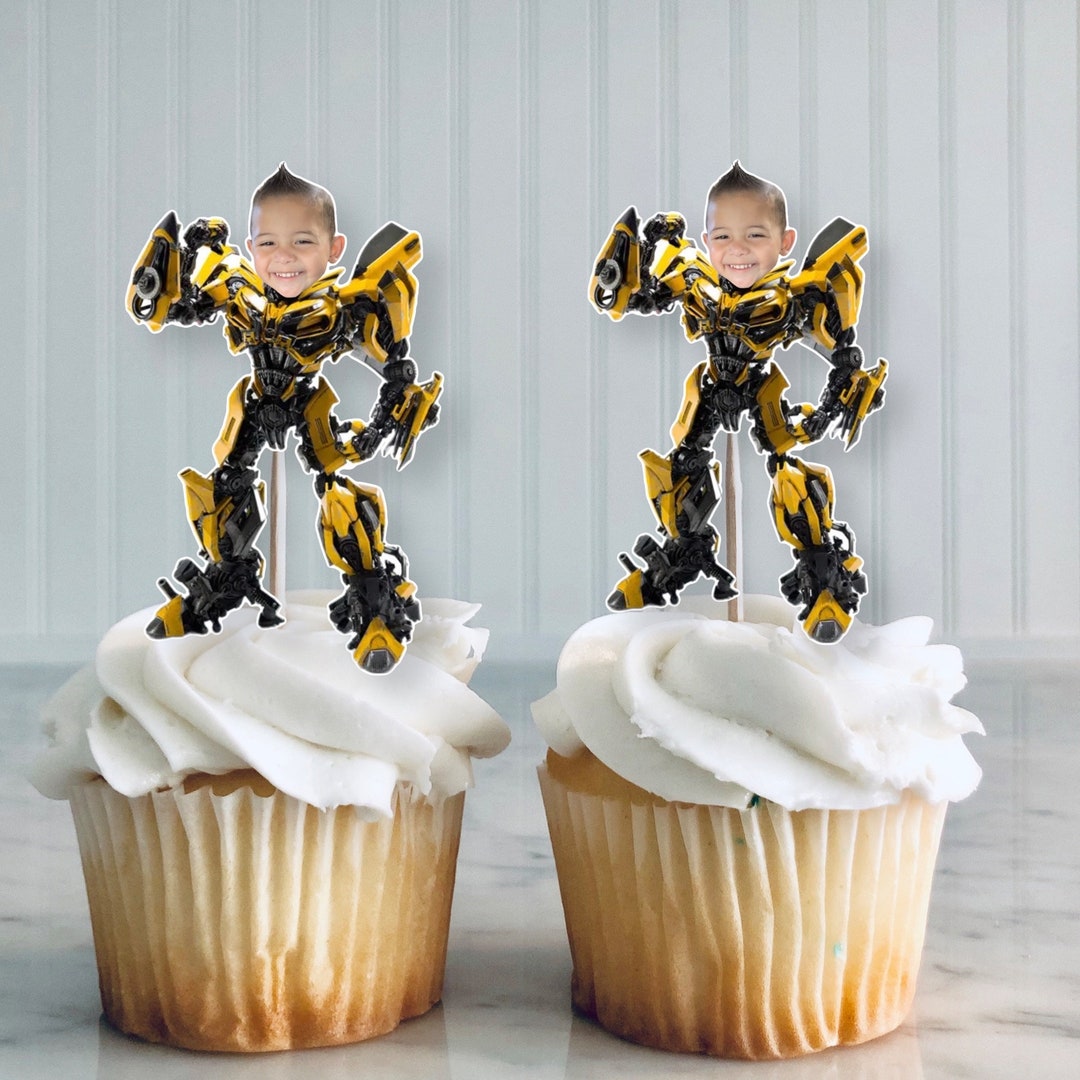 Bumblebee Custom Face Cupcake Topper, Transformers Cupcake Toppers - Etsy