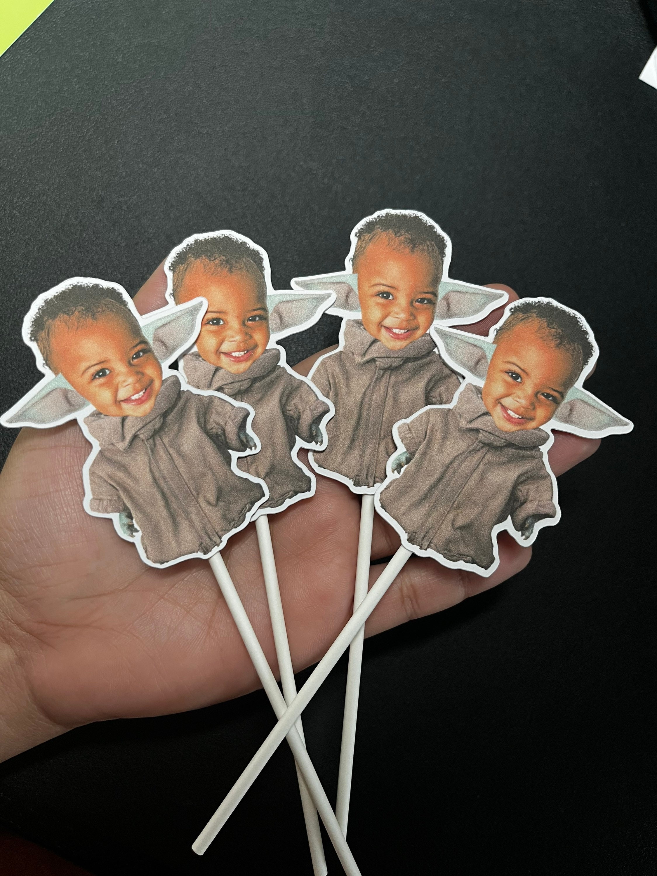 Baby Yoda/grogu Custom Face Cupcake Topper Jedi Space - Etsy