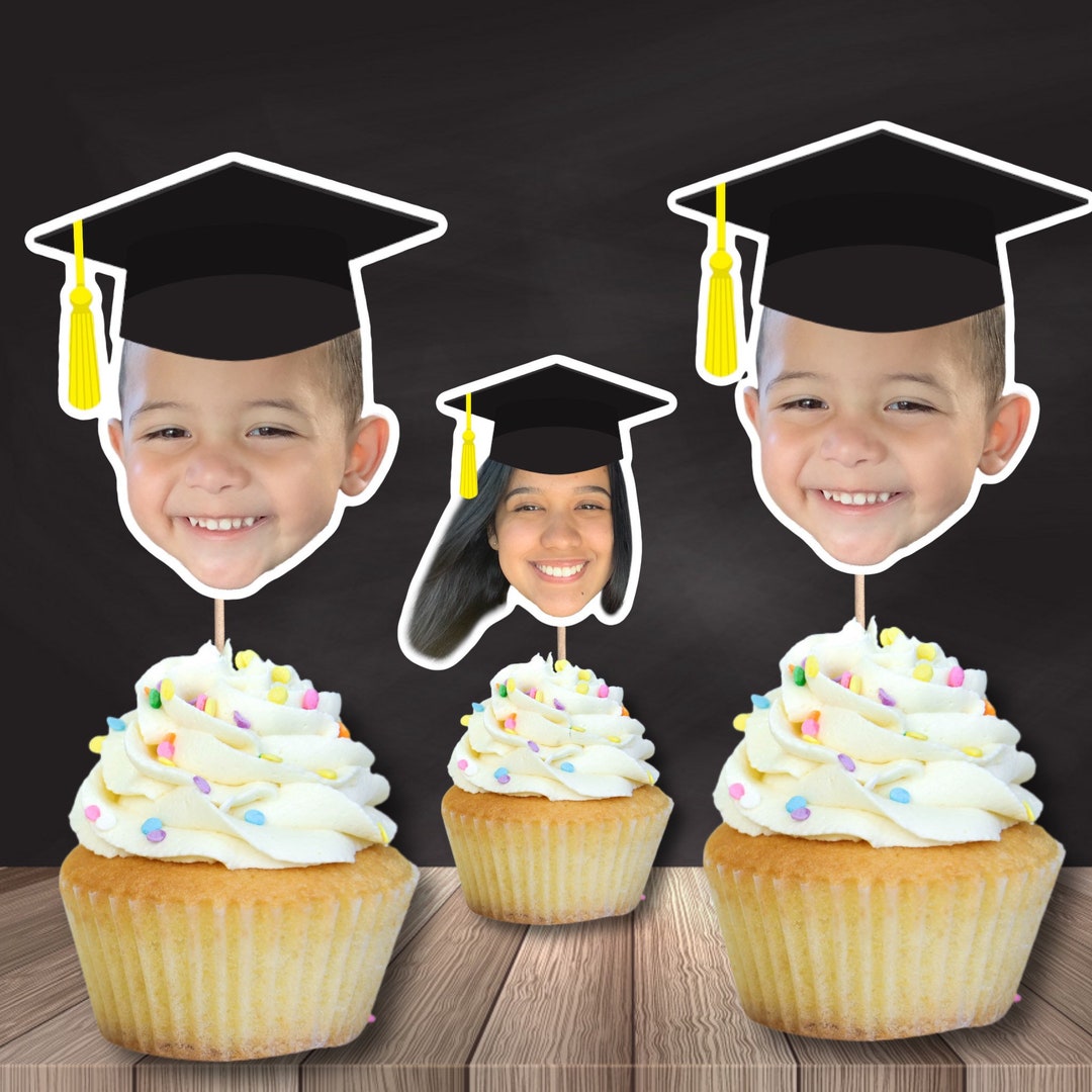Graduation Cupcake Toppers| Custom Photo Graduation Cupcake Topper ...