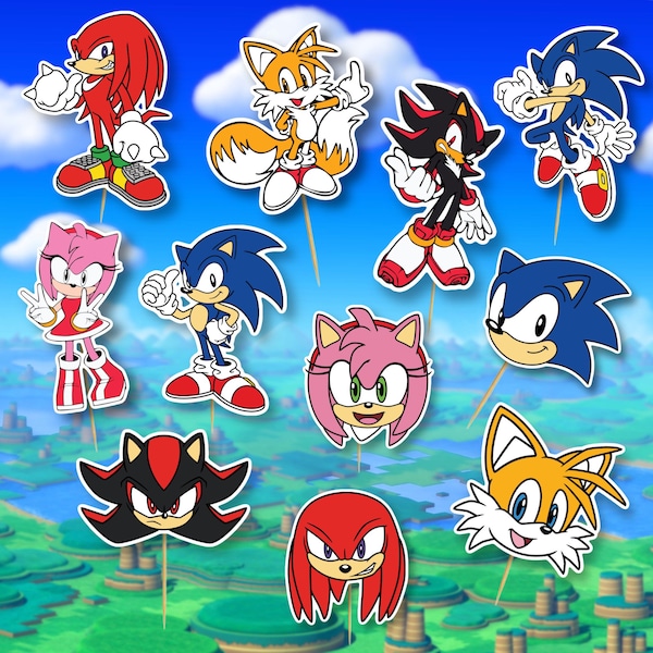 Sonic the Hedgehog Cupcake Toppers Svg - Etsy