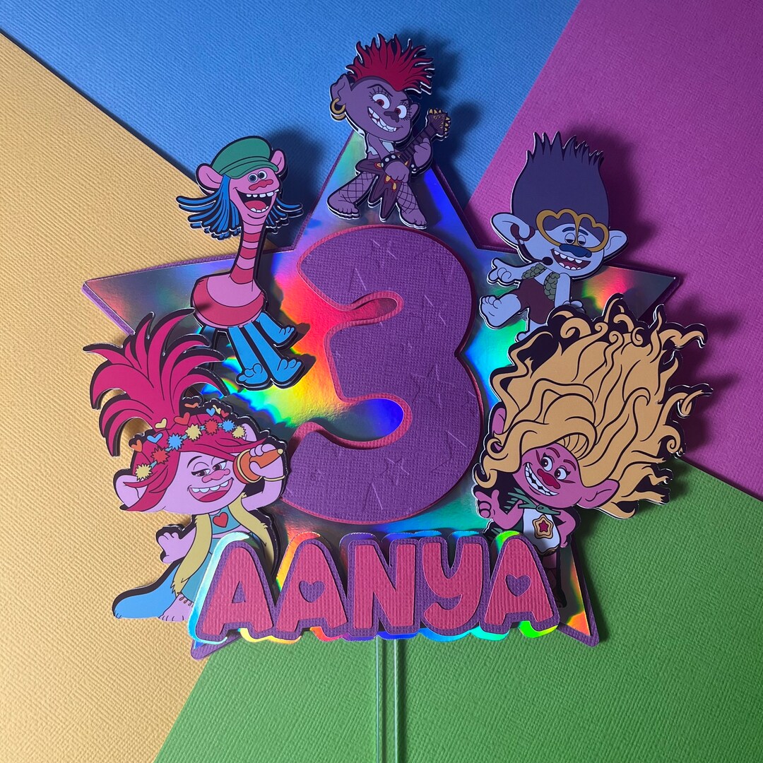 Trolls 3D Cake Topper Poppy, Barb, Cooper, Branch - Etsy