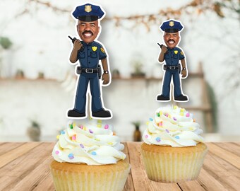 Police Themed Cupcake Toppers, Policeman Party Toppers - Etsy