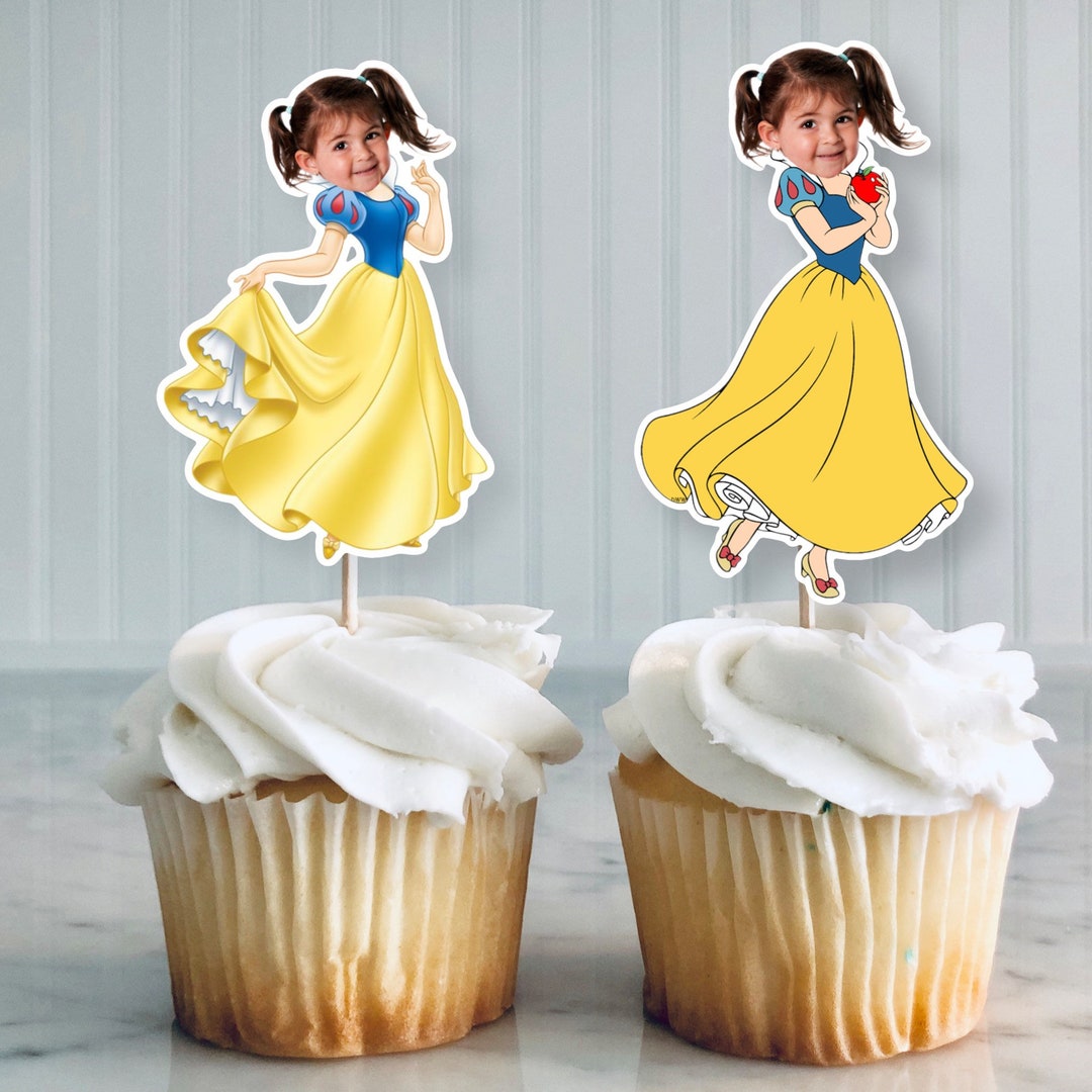 Snow White Custom Face Cupcake Toppers Princess - Etsy
