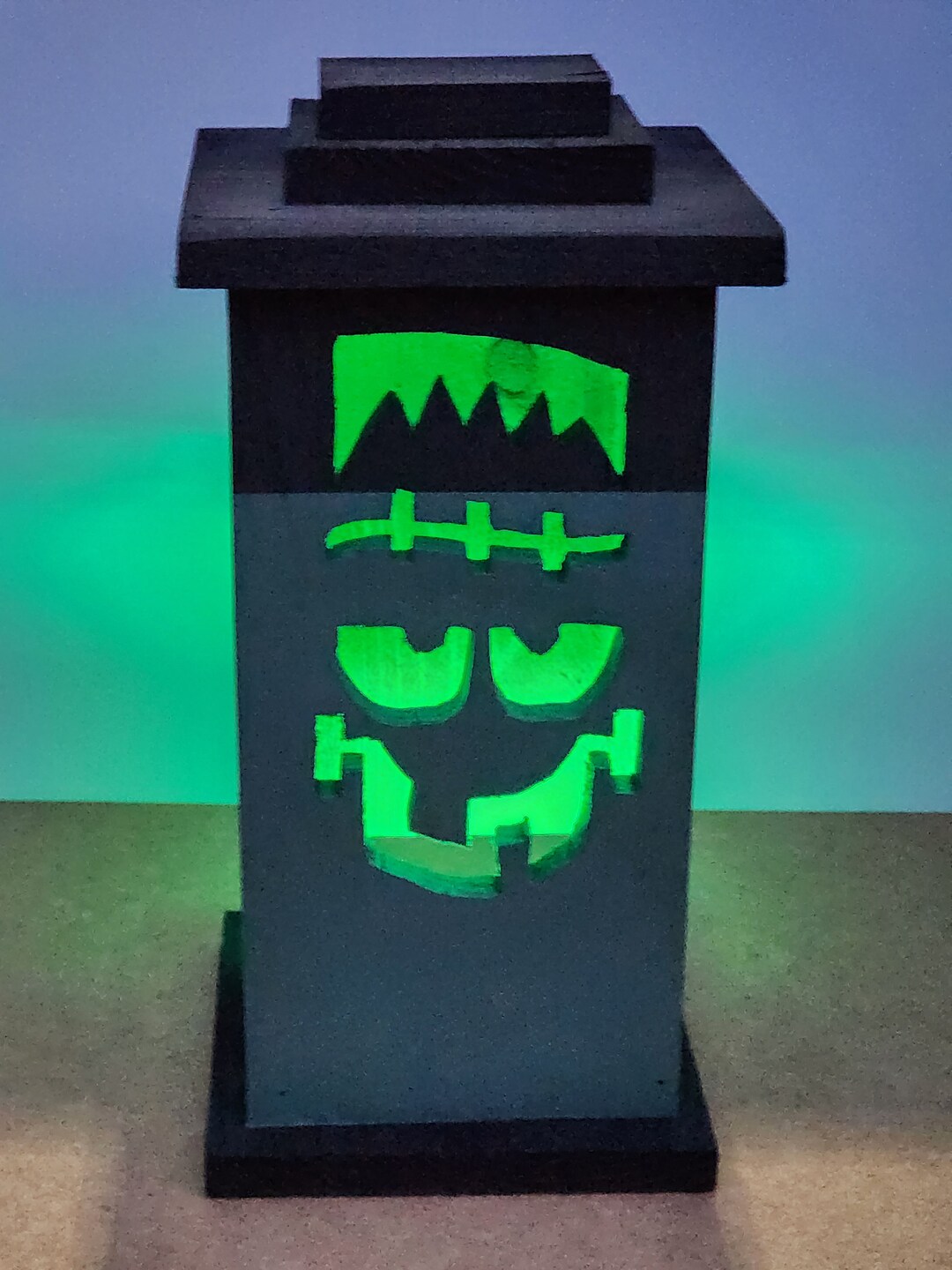 Wooden Jack-o-lantern Halloween Decoration Ultimate Painted Rustic ...