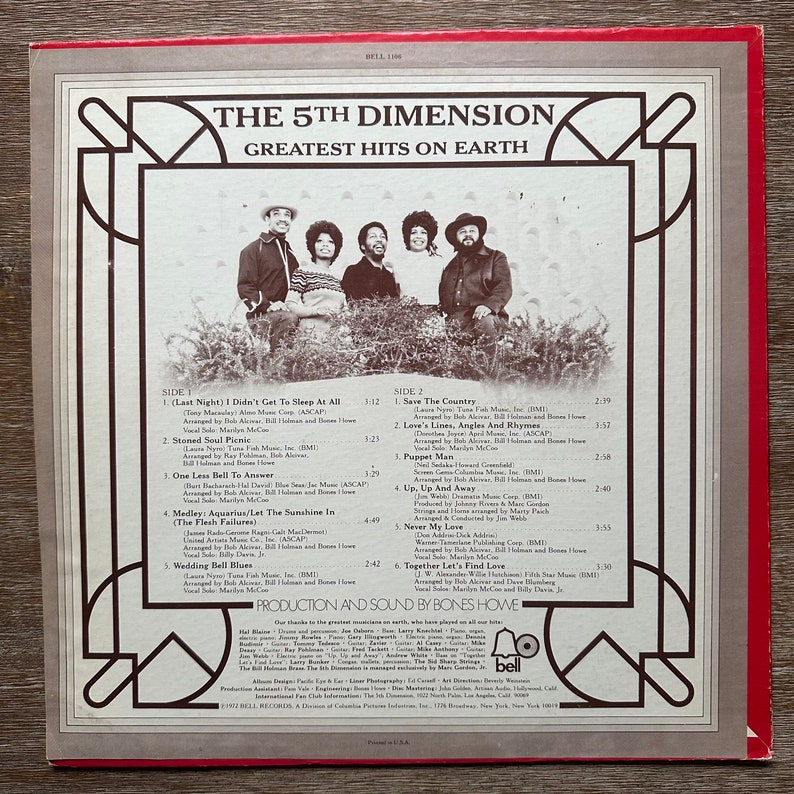 The 5th Dimension / Greatest Hits on Earth. Vintage Vinyl LP. FREE ...