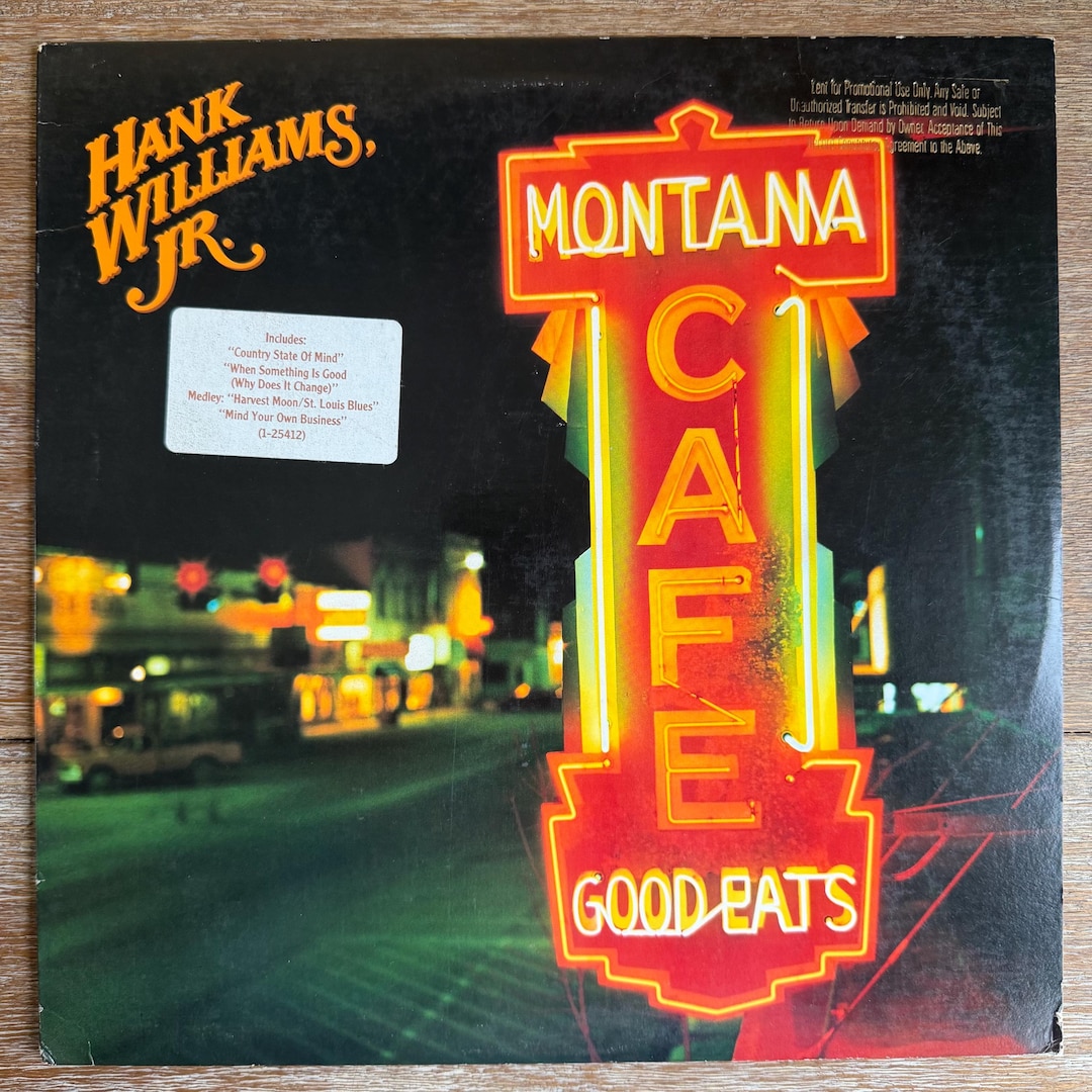 Hank Williams, Jr / Montana Cafe. Vintage 1986 Vinyl LP. FREE SHIPPING ...