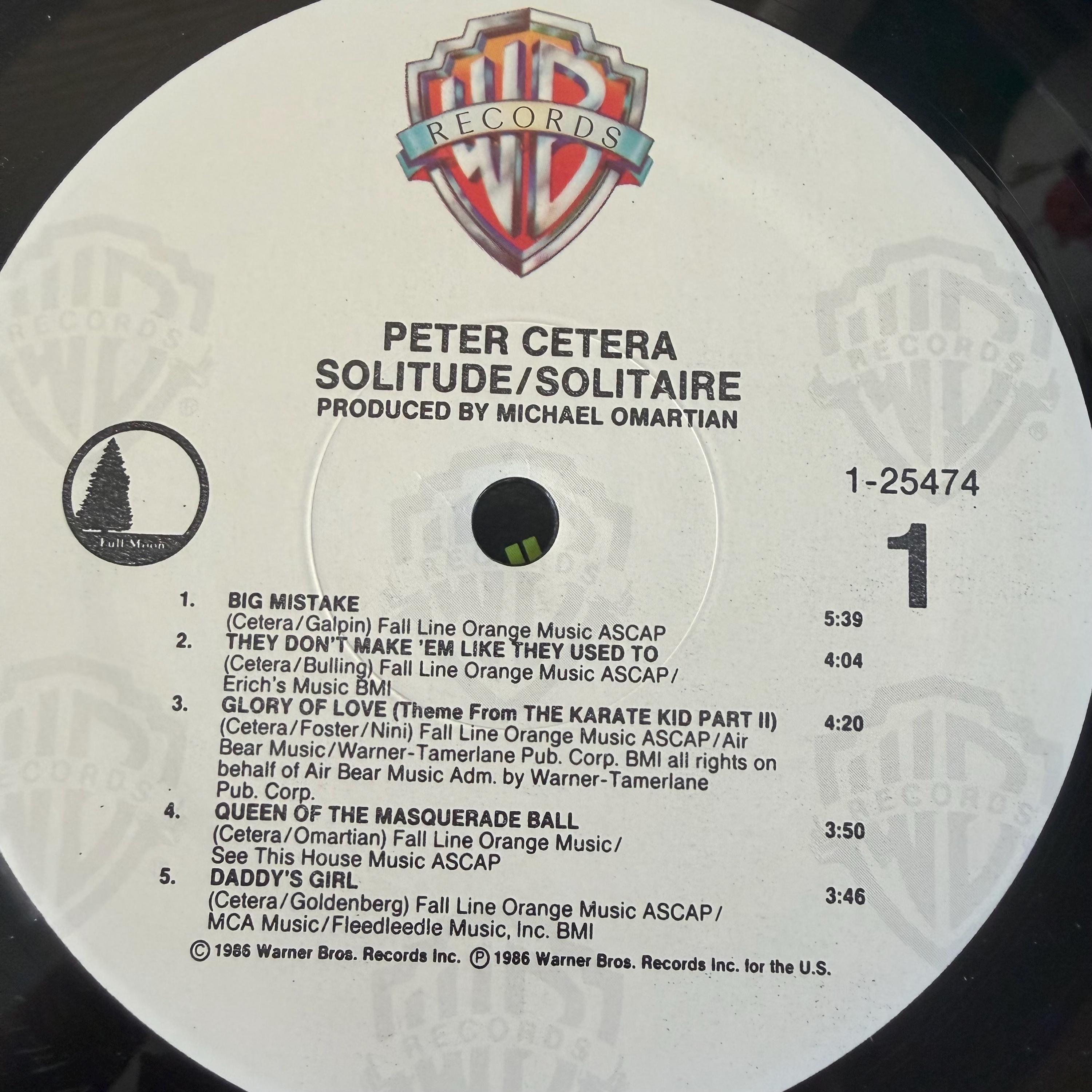 Peter Cetera - Solitude/solitaire. Vintage 1986 Vinyl LP. FREE SHIPPING ...