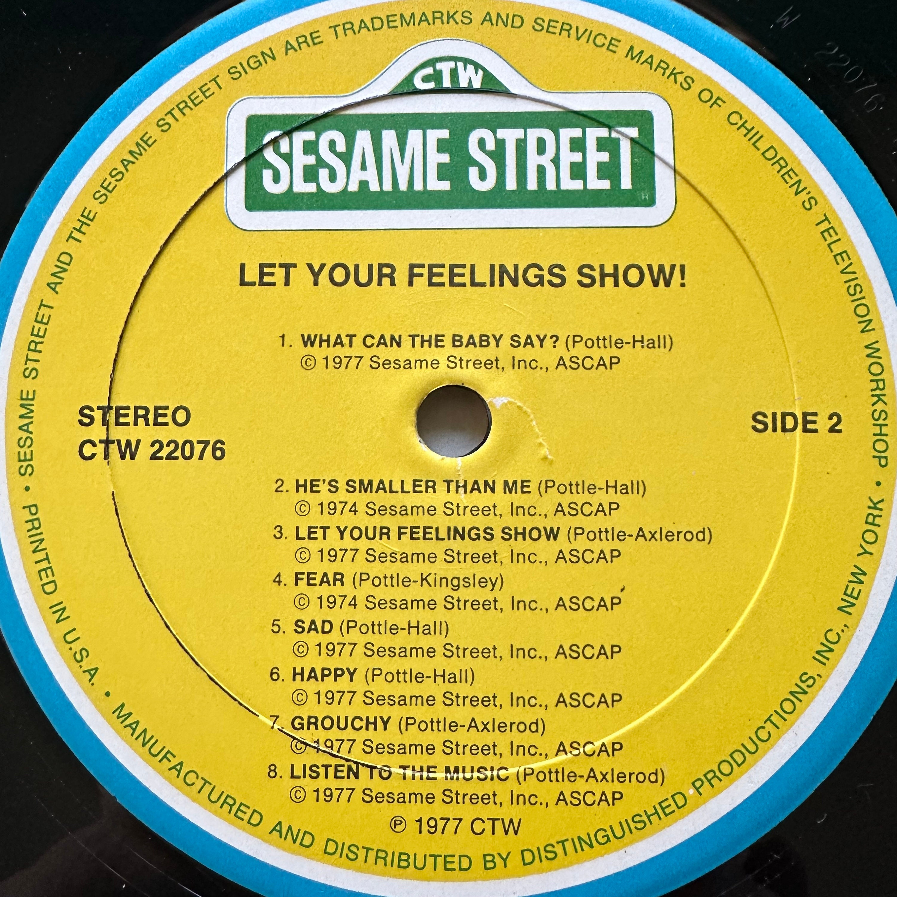 Sesame Street Let Your Feelings Show. Vintage Vinyl LP. FREE SHIPPING ...