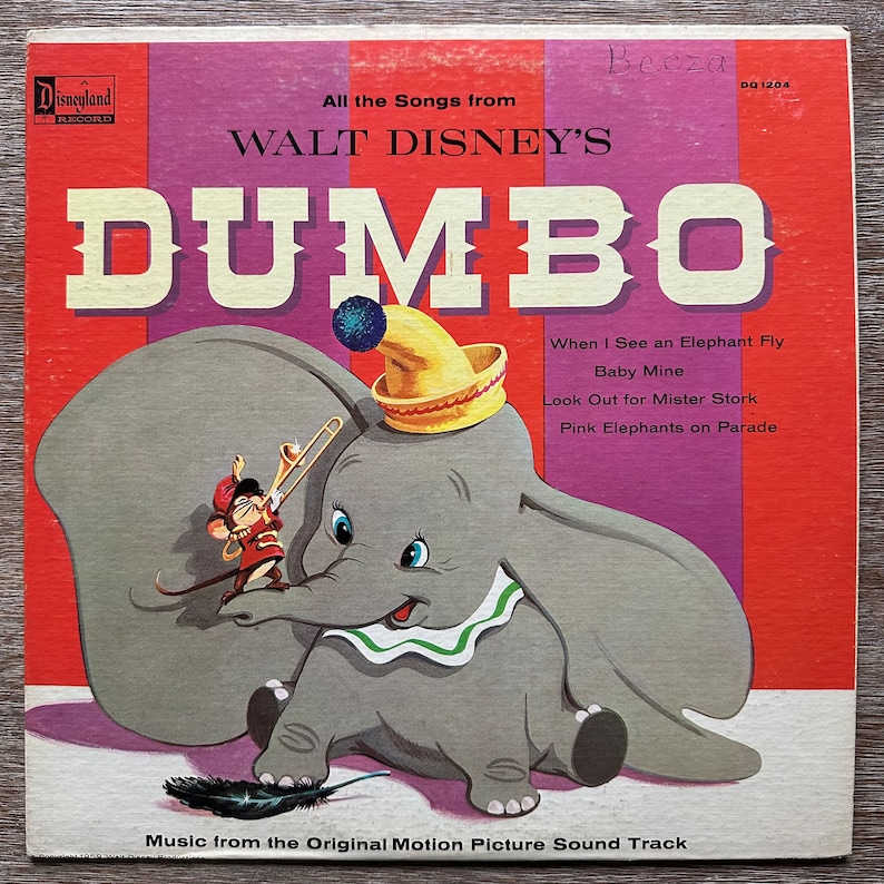 All the Songs From Walt Disneys Dumbo. Vintage Vinyl LP. FREE SHIPPING ...