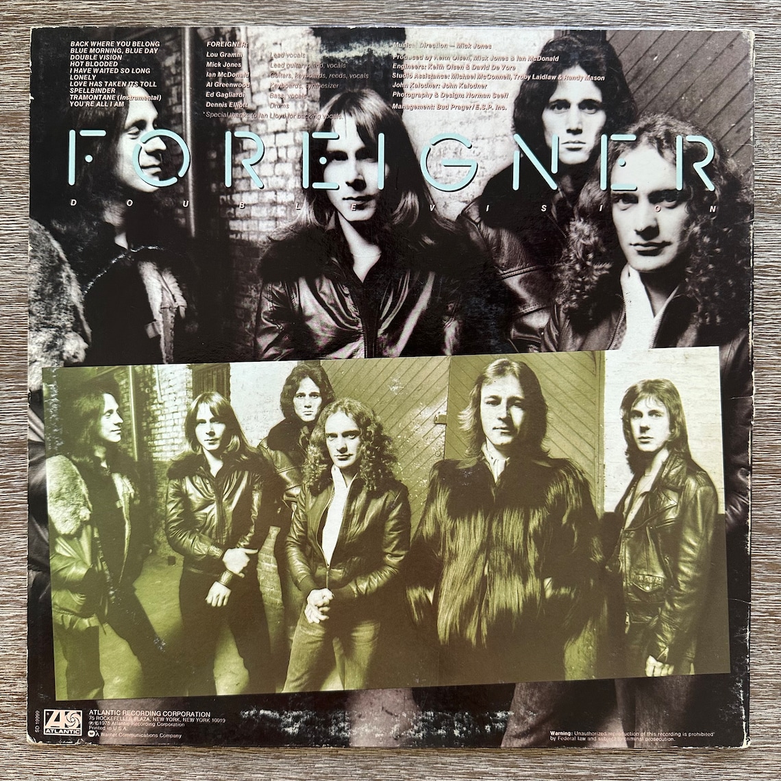 Foreigner / Double Vision. Classic 1979 Vinyl LP. FREE - Etsy