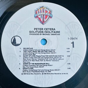 Peter Cetera Solitude/solitaire. Vintage 1986 Vinyl LP. FREE SHIPPING - Etsy