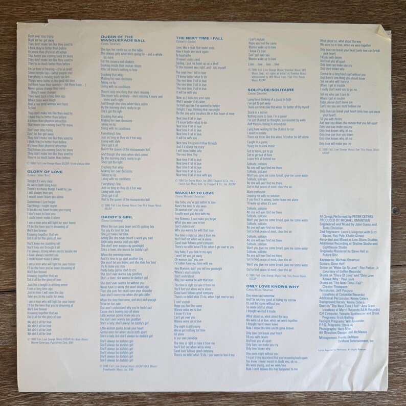 Peter Cetera - Solitude/solitaire. Vintage 1986 Vinyl LP. FREE SHIPPING ...