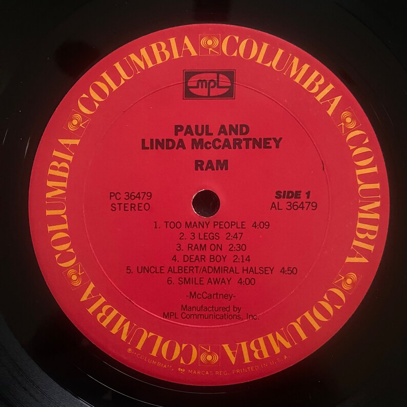 Paul and Linda Mccartney / Ram. Classic Vinyl LP. FREE - Etsy