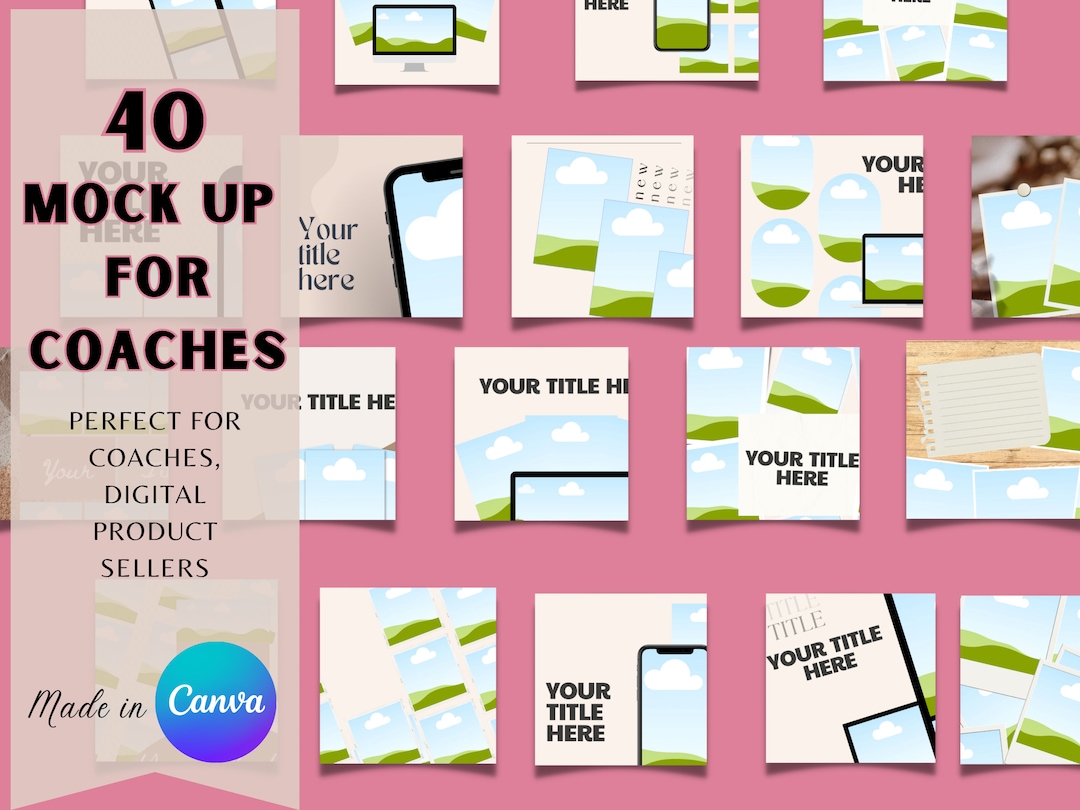 Mock up Canva Template for Coaches, Digital Product Mock Up, Canva ...