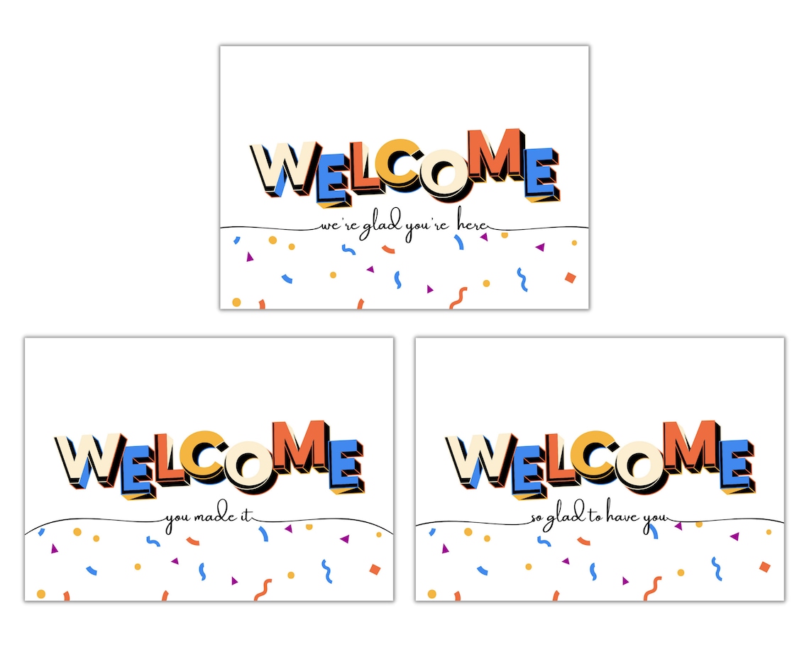 Welcome Card Welcome Card Welcome Greeting Printable Card - Etsy