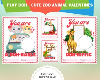 Printable Valentines Card for Kids Zoo Animal Valentines Day | Etsy