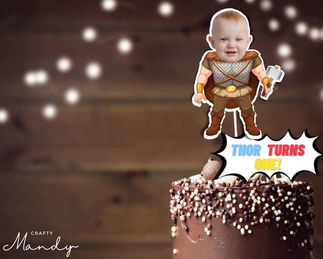 THOR Birthday Personalized Cake Topper, Viking Birthday Topper, Cake ...