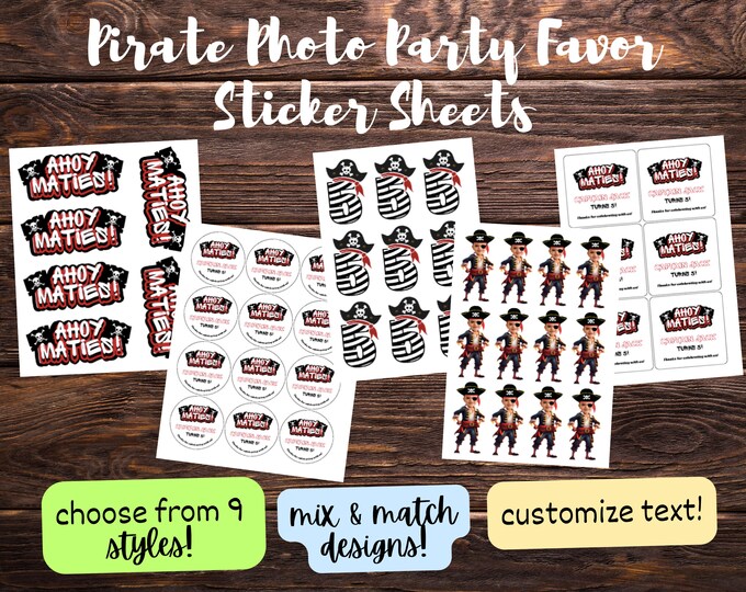 Personalized Pirate Theme Birthday Party Favor Hershey Kiss Stickers ...