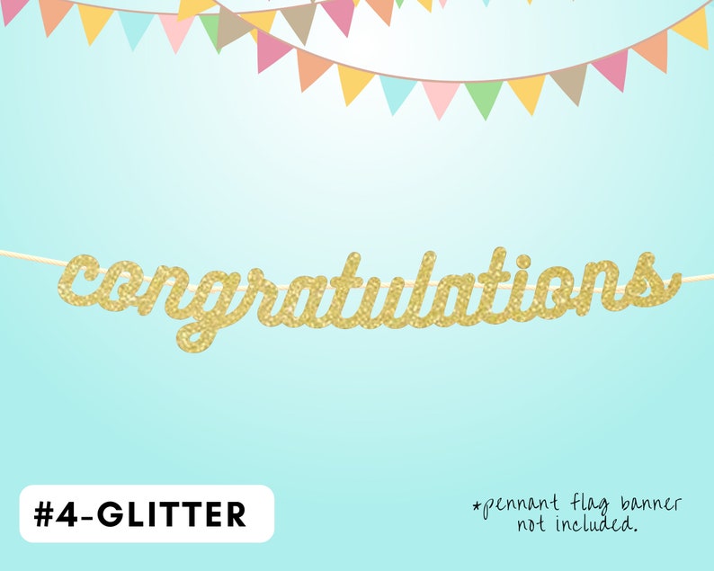 Congratulations Banner Gold Glitter Party Decorations - Etsy