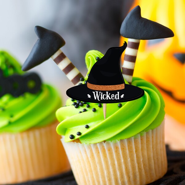 Witches Hat Cupcake Toppers - Etsy